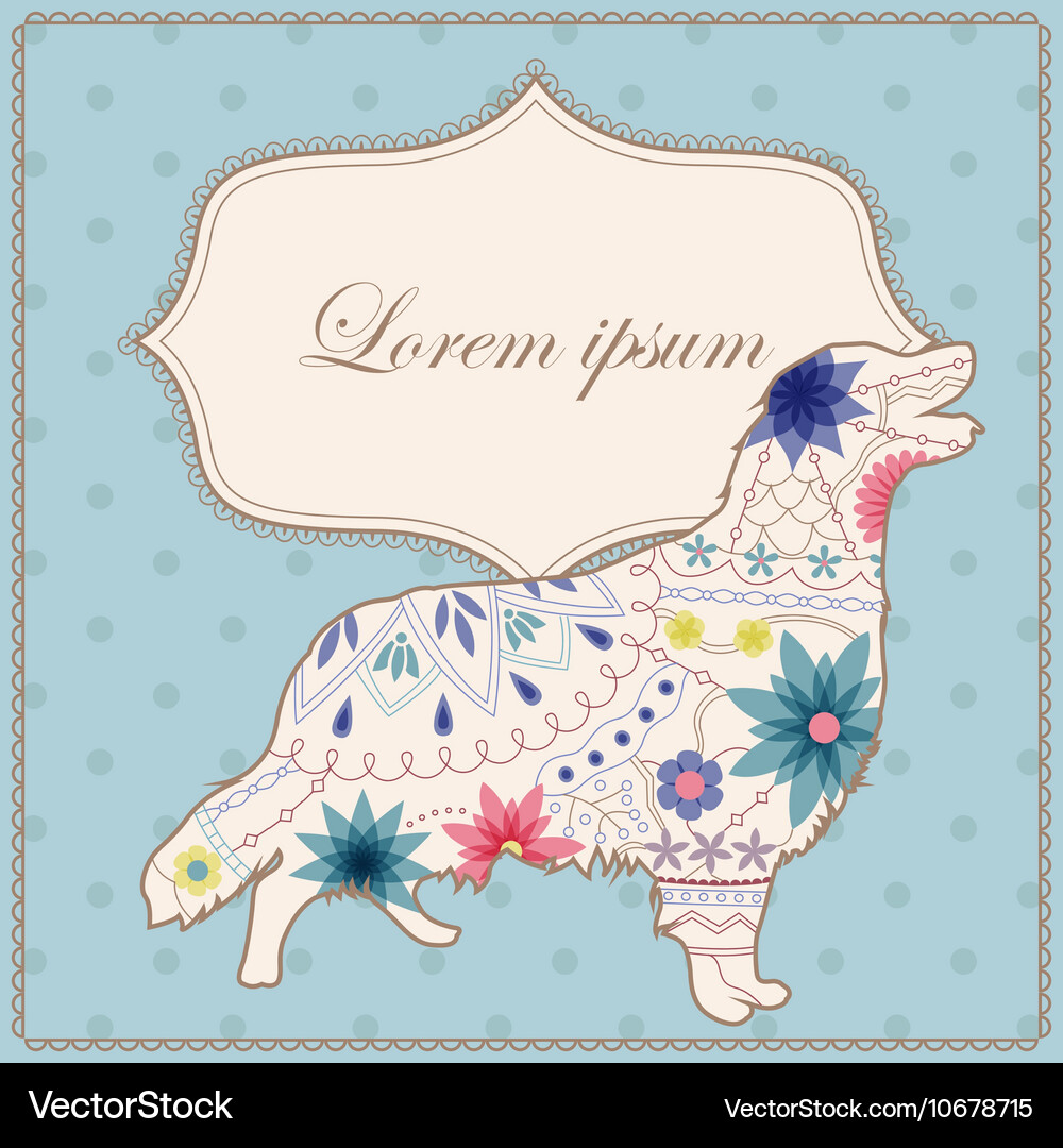 Vintage background with dog Royalty Free Vector Image