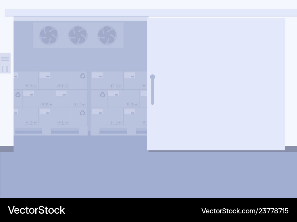 Warehouse freezer cold storage of packaging Vector Image