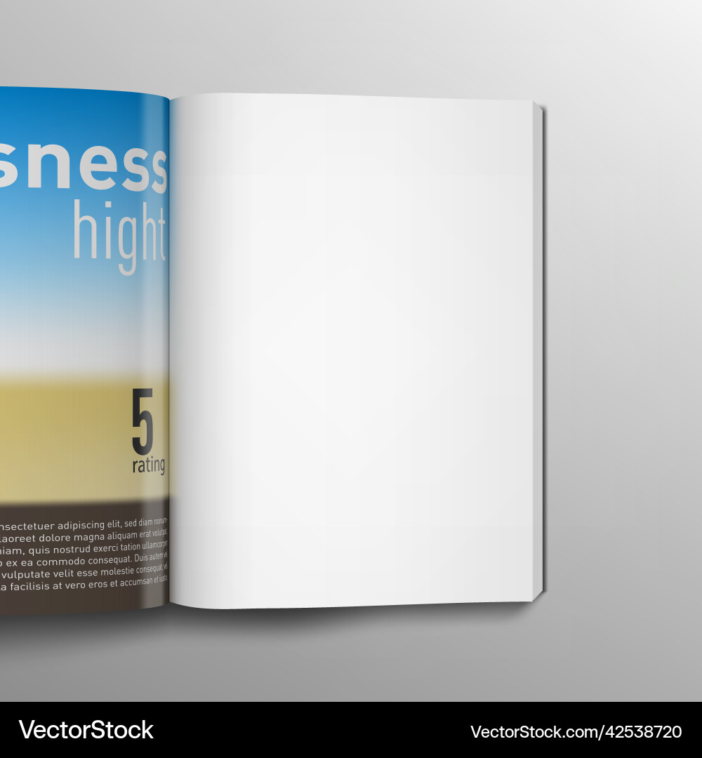 3d clear magazine page concept top view Royalty Free Vector