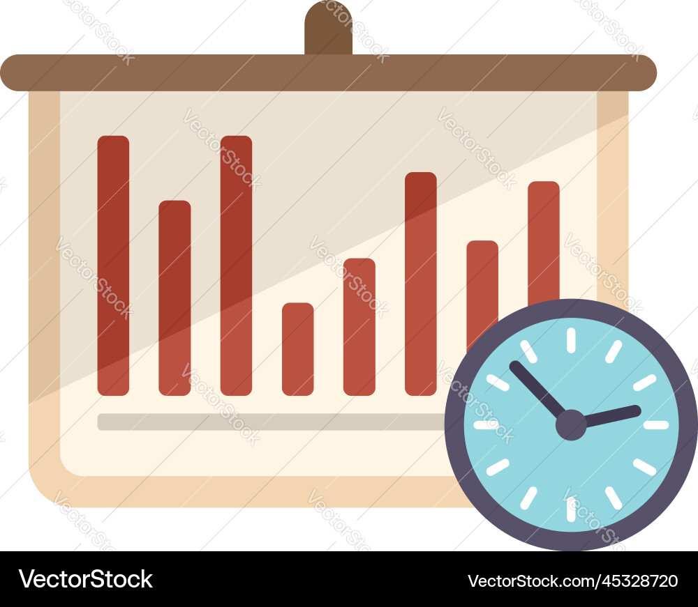 Banner timer icon flat clock project Royalty Free Vector