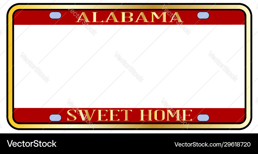 Blank alabama state license plate Royalty Free Vector Image