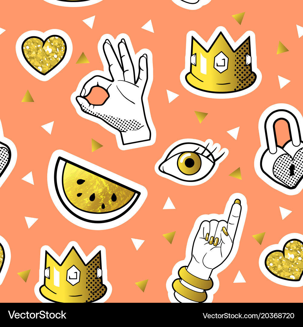 Fashionable seamless pattern in pop art style Vector Image