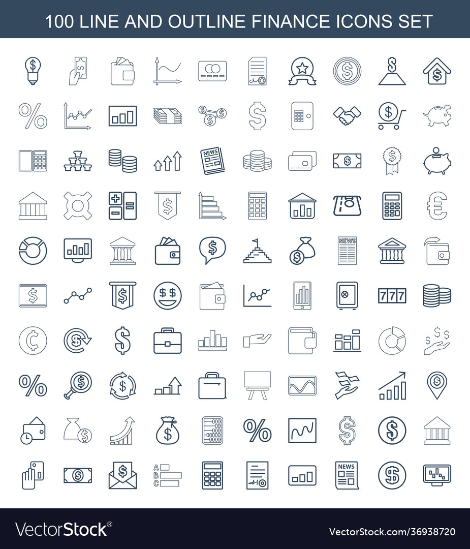 Finance icons Royalty Free Vector Image - VectorStock