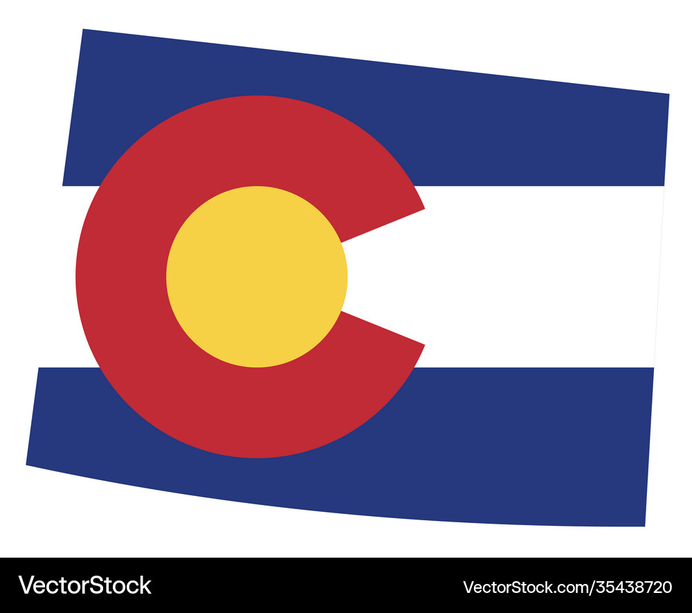 Flag and silhouette state colorado Royalty Free Vector Image