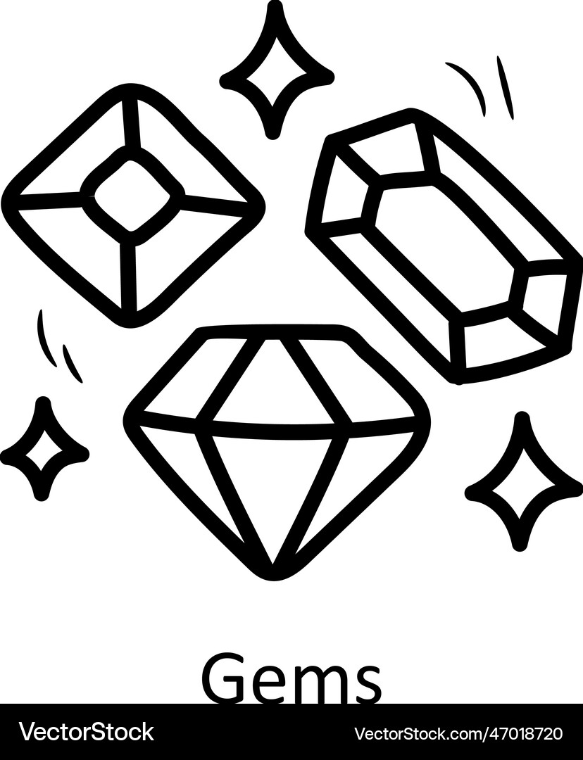 Gems outline icon design medi Royalty Free Vector Image