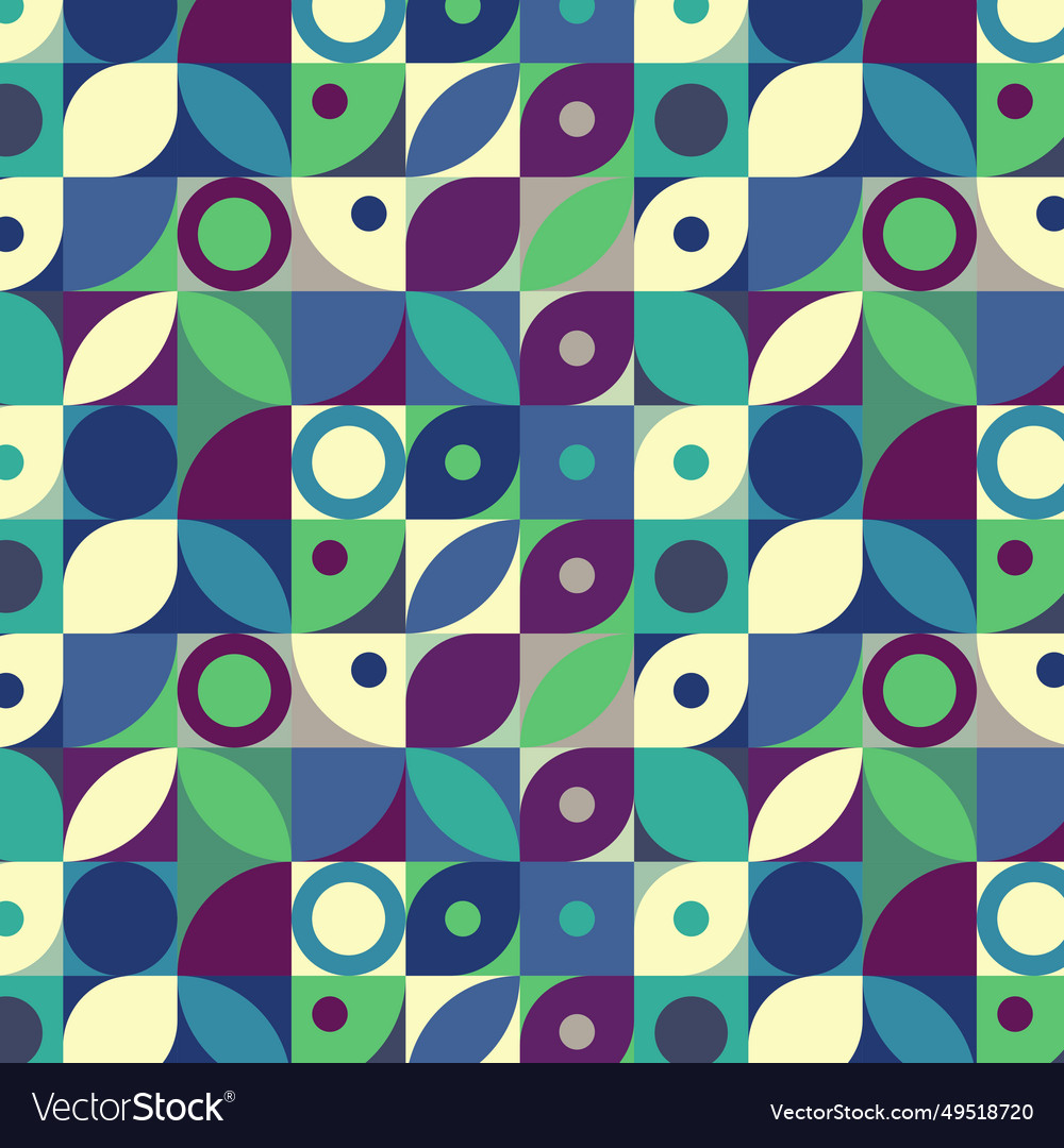 Geometric complex pattern seamless with rings Vector Image