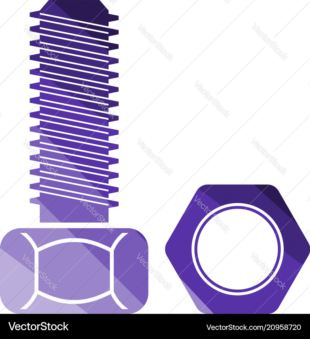 Icon of bolt and nut Royalty Free Vector Image