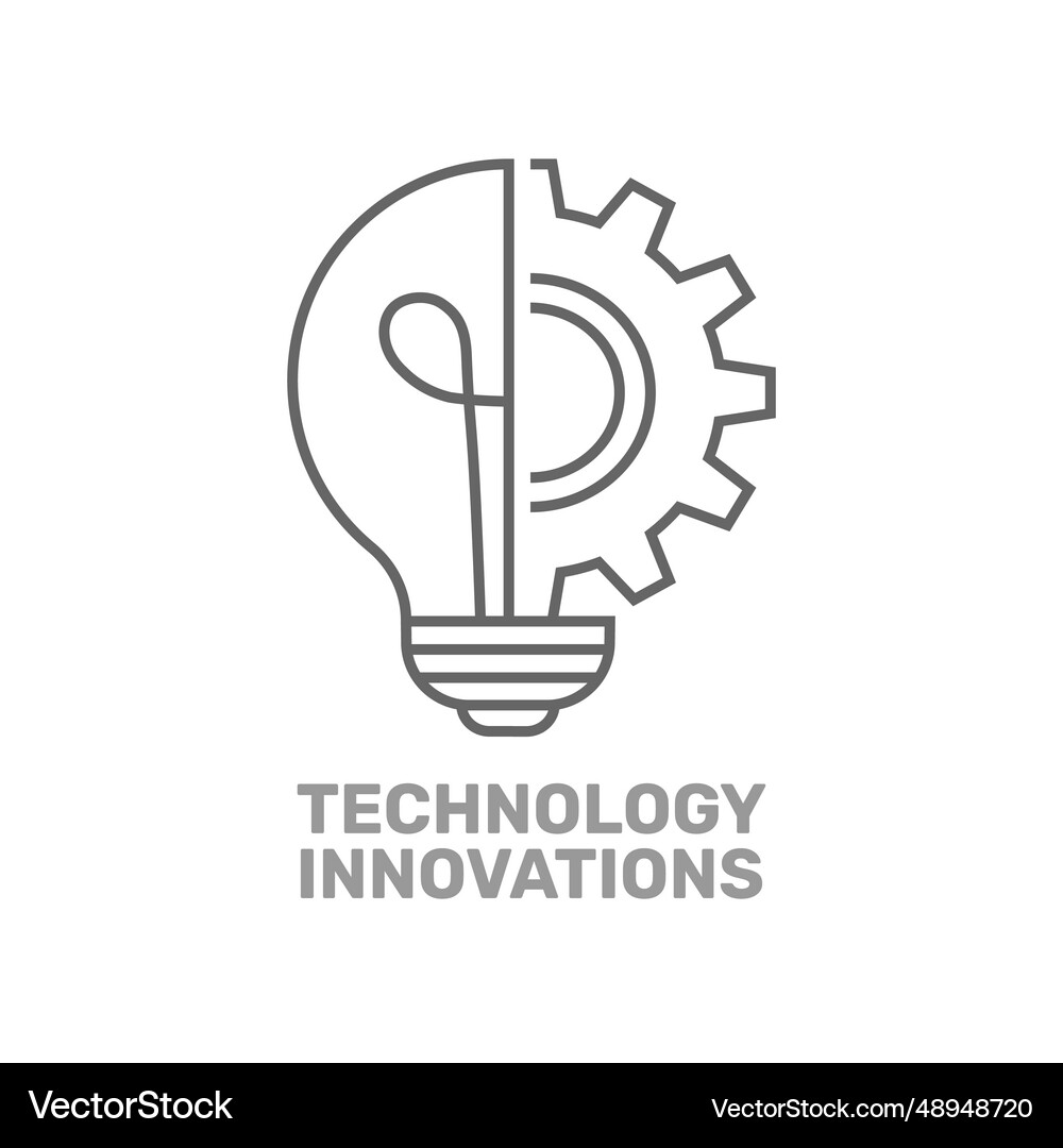 Innovation icon light bulb and wheel cog Vector Image