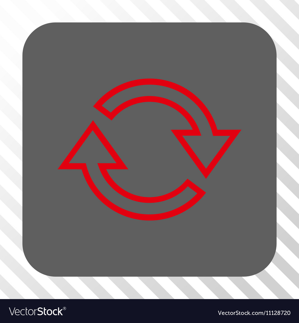 Refresh arrows rounded square button Royalty Free Vector