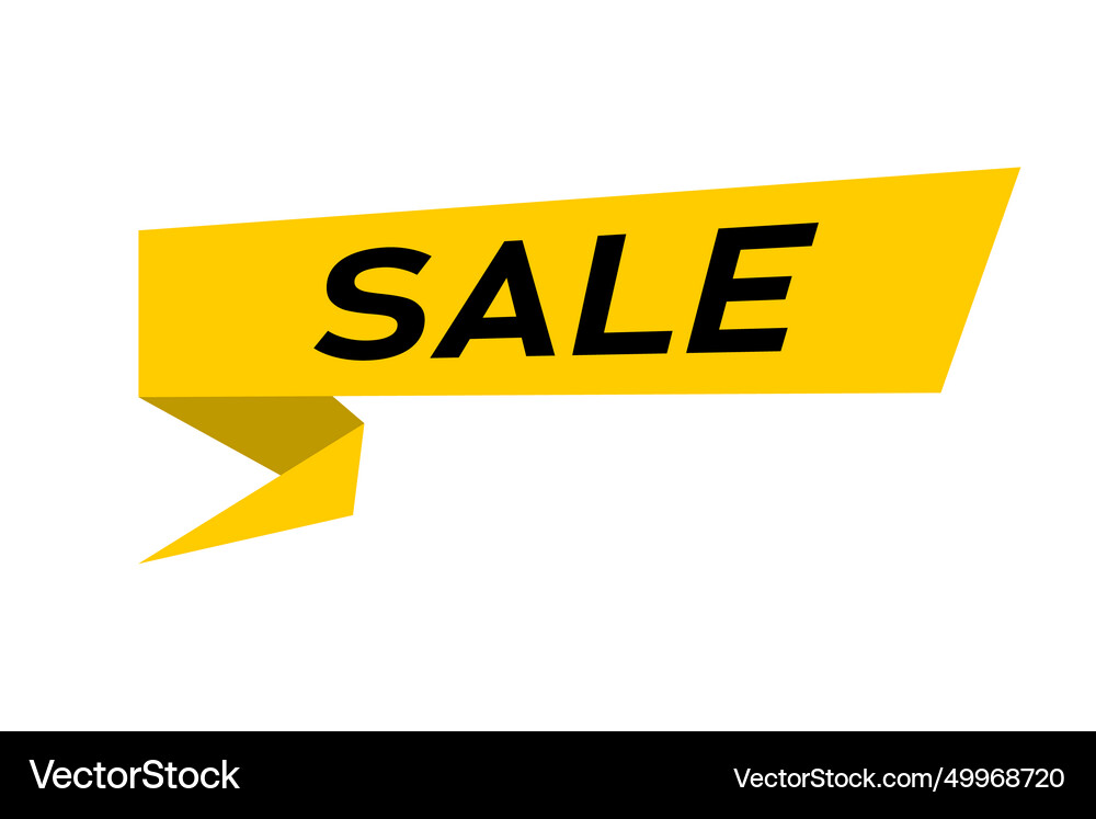 Sale - folded ribbon banner Royalty Free Vector Image