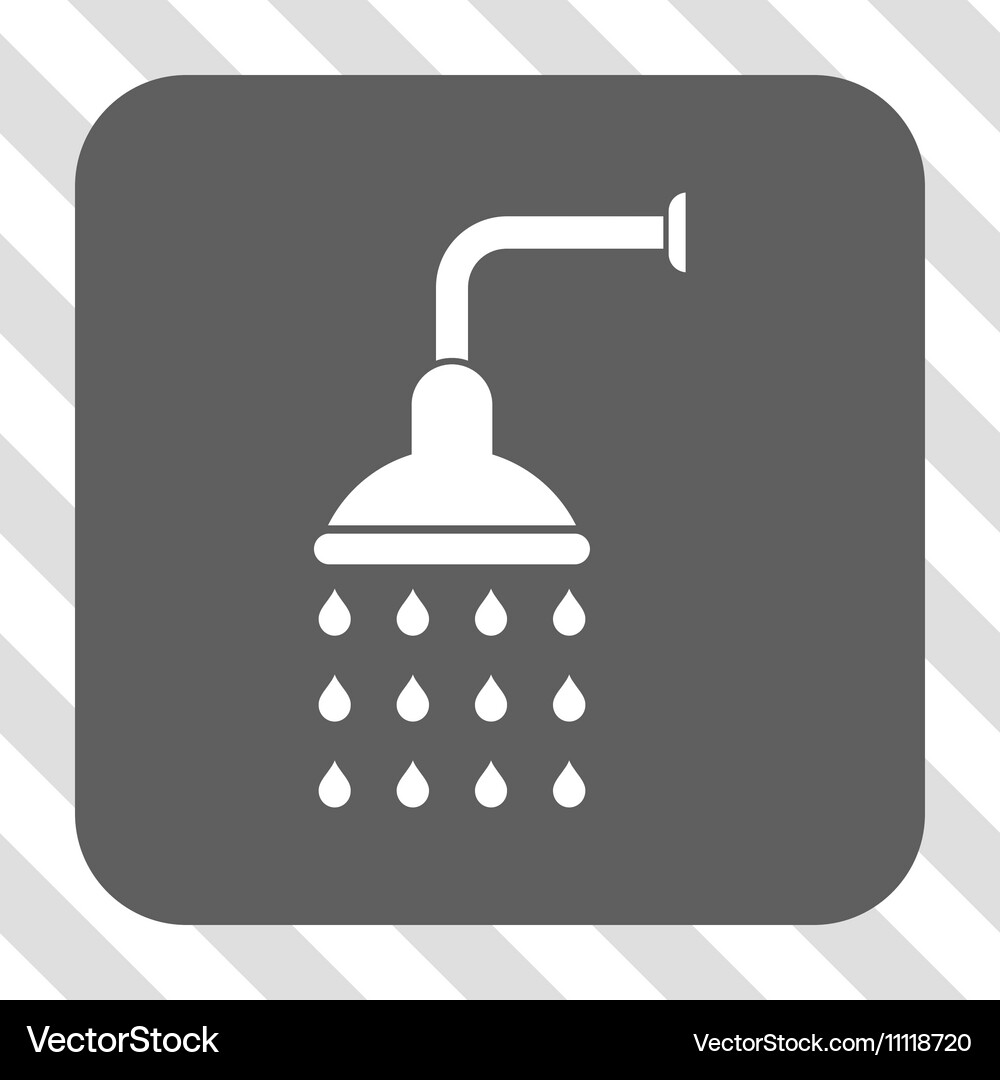 Shower rounded square button Royalty Free Vector Image