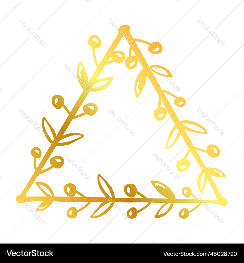 Simple hand draw sketch gold golden triangle Vector Image