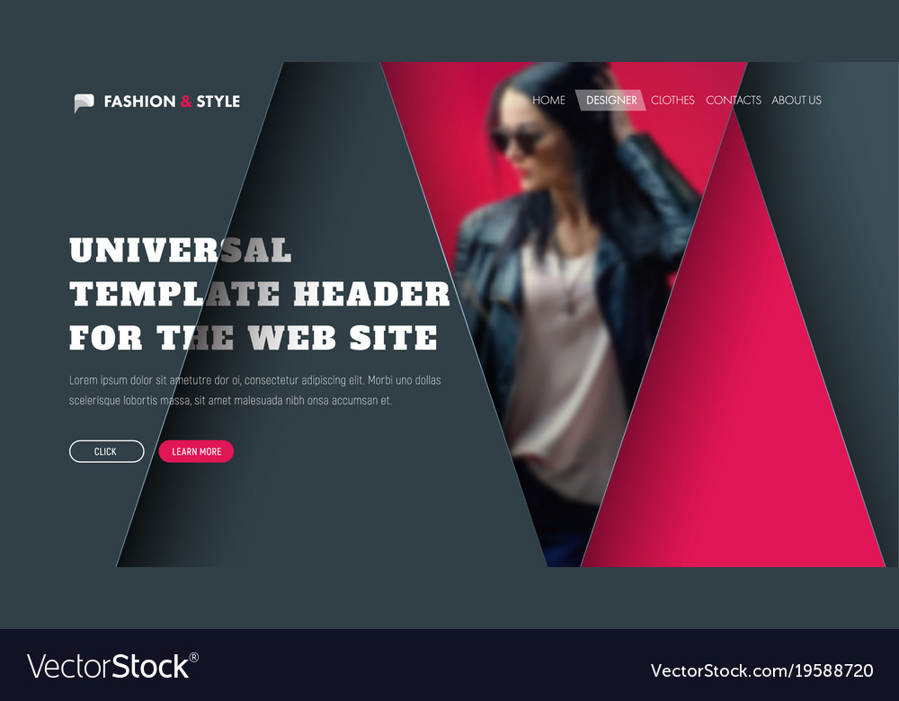 Template of a universal header with triangular Vector Image