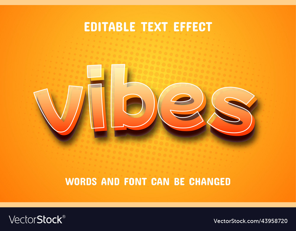 Vibes text - gradient text effect Royalty Free Vector Image