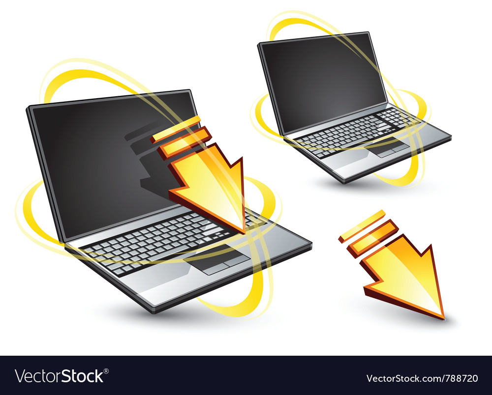 Wireless laptop computers Royalty Free Vector Image