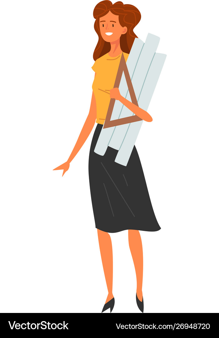 Woman architect character engineering female Vector Image