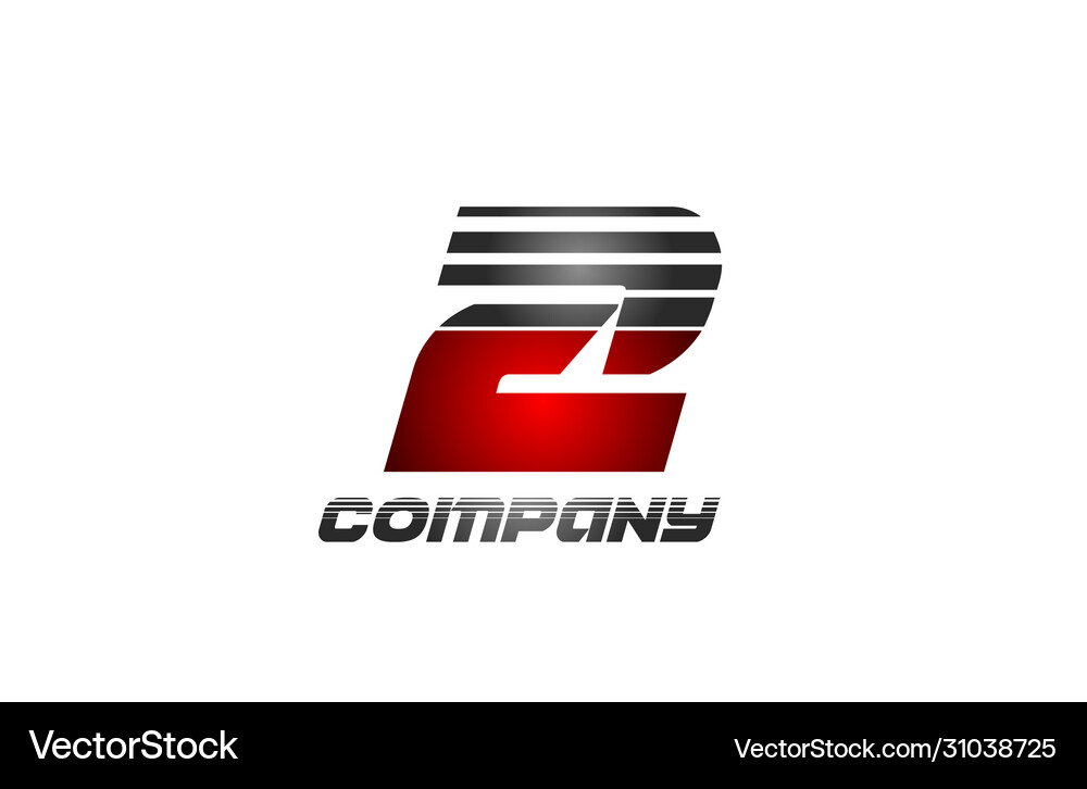 2 two number logo icon design in red grey Vector Image