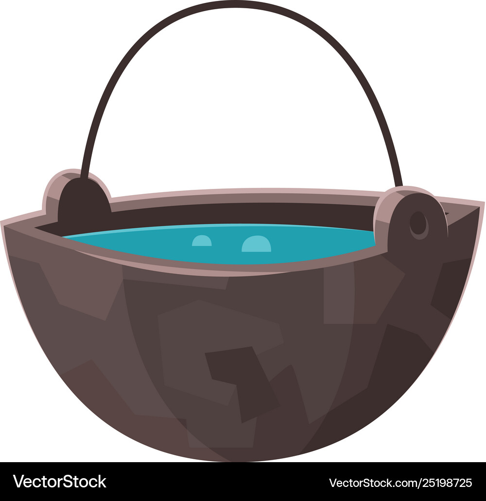 Cartoon cauldron for camping isolated on white Vector Image
