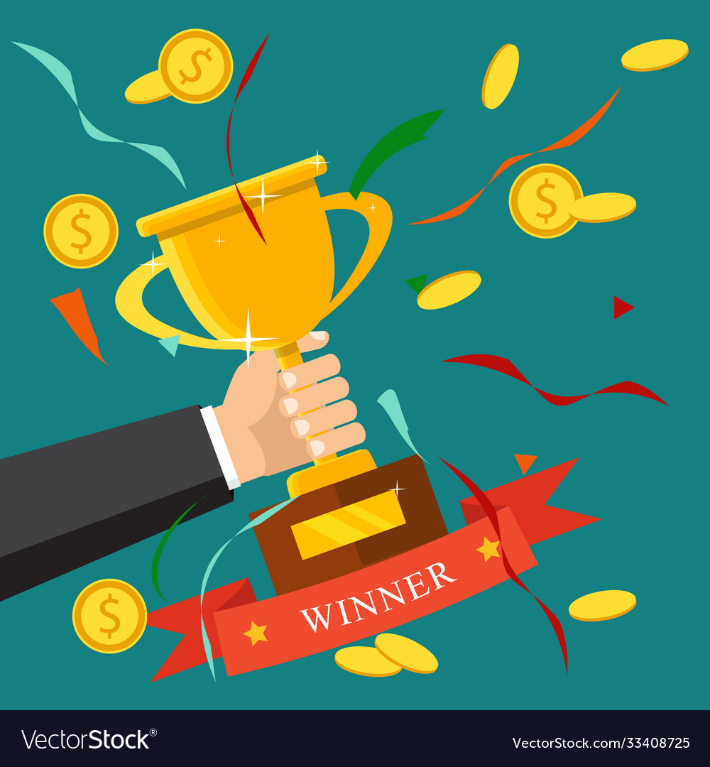 Champion trophy flat icon golden winner cup Vector Image Champion trophy flat icon golden winner cup Vector Image