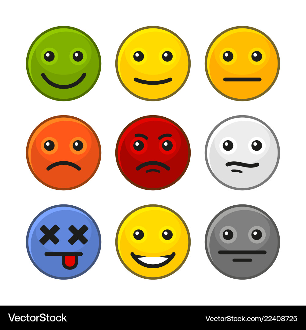 Customer feedback smile icons set on white Vector Image