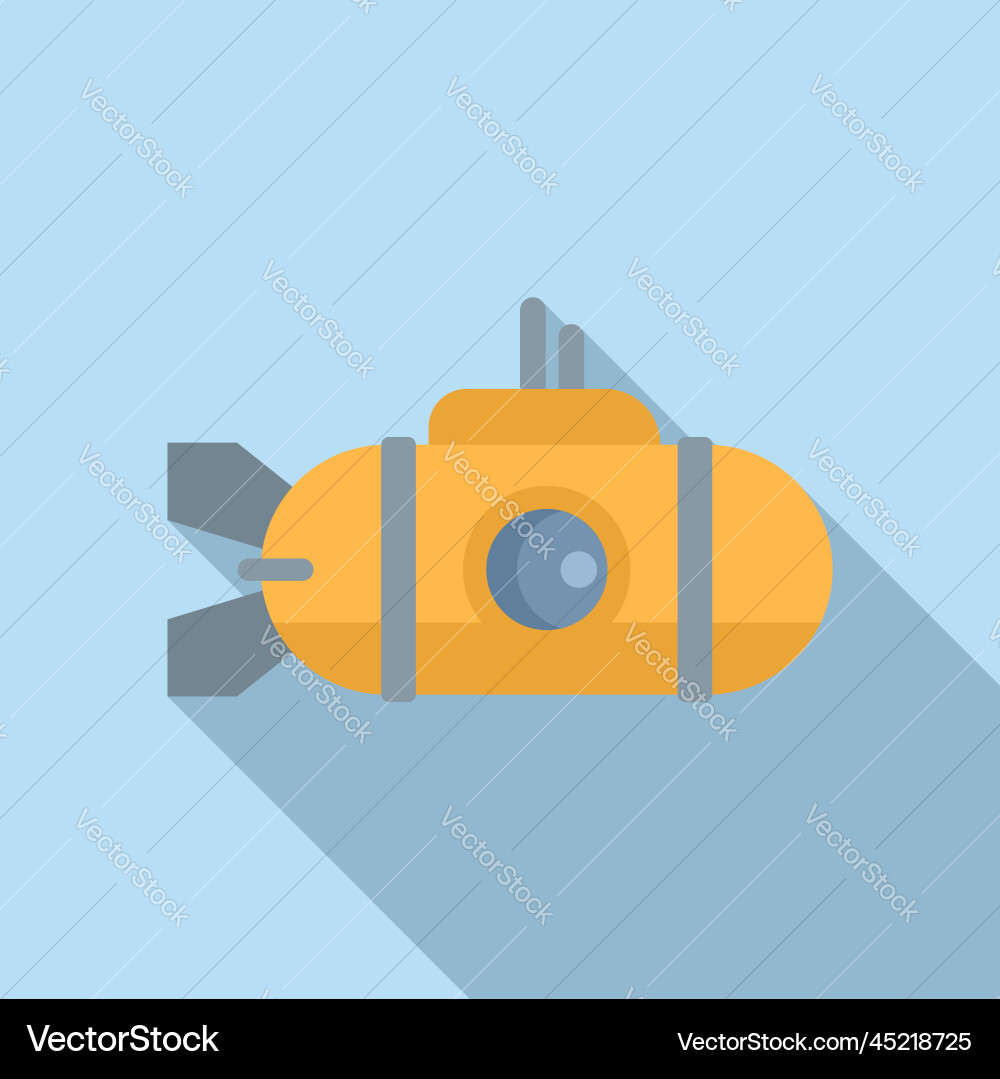 Cute submarine icon flat sea ship Royalty Free Vector Image