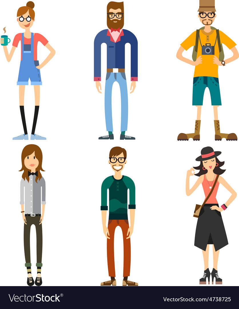 Different characters of people Royalty Free Vector Image