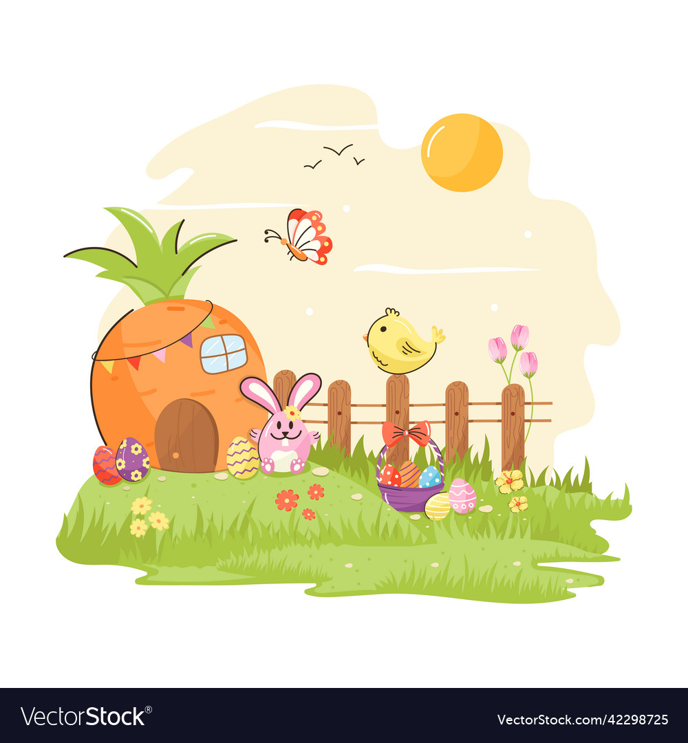 Easter house Royalty Free Vector Image - VectorStock