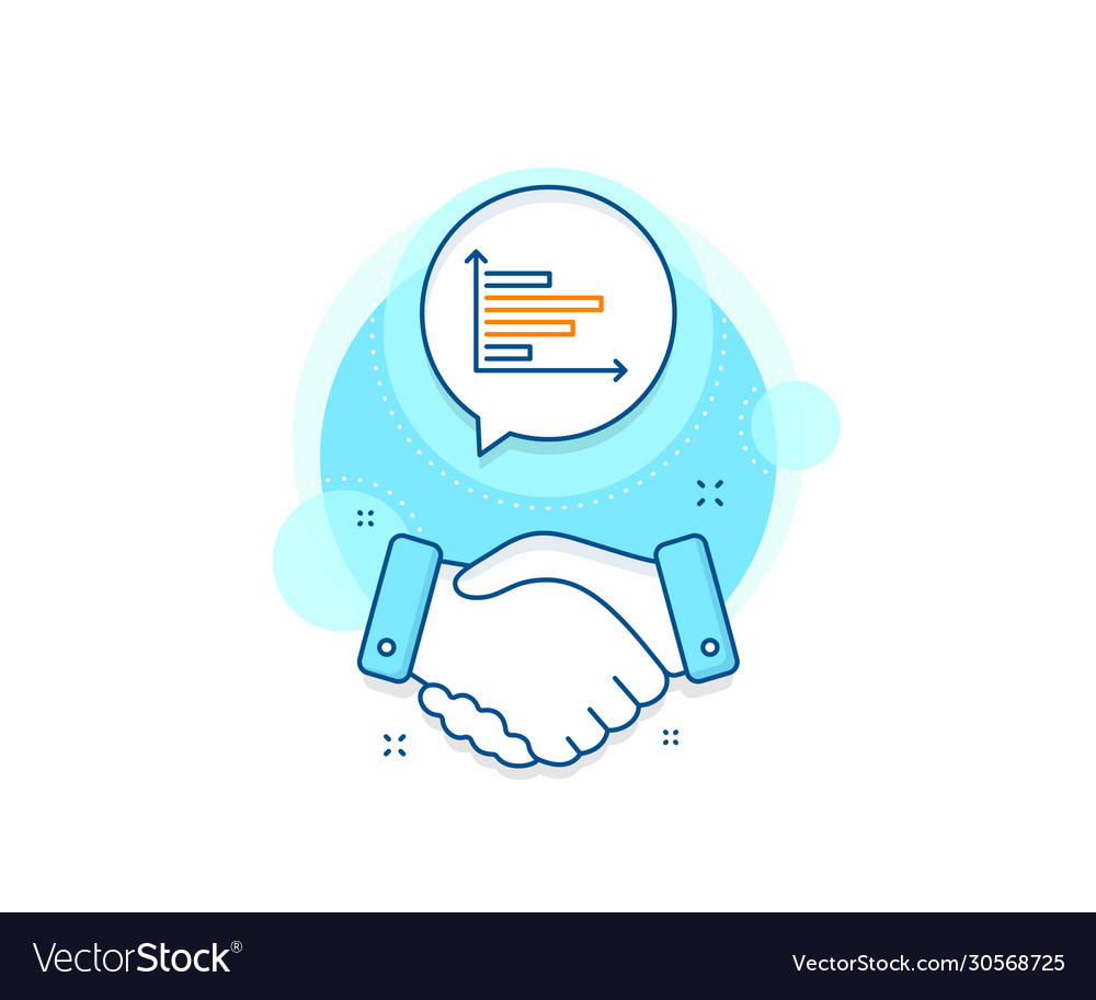 Horizontal chart line icon column graph sign Vector Image