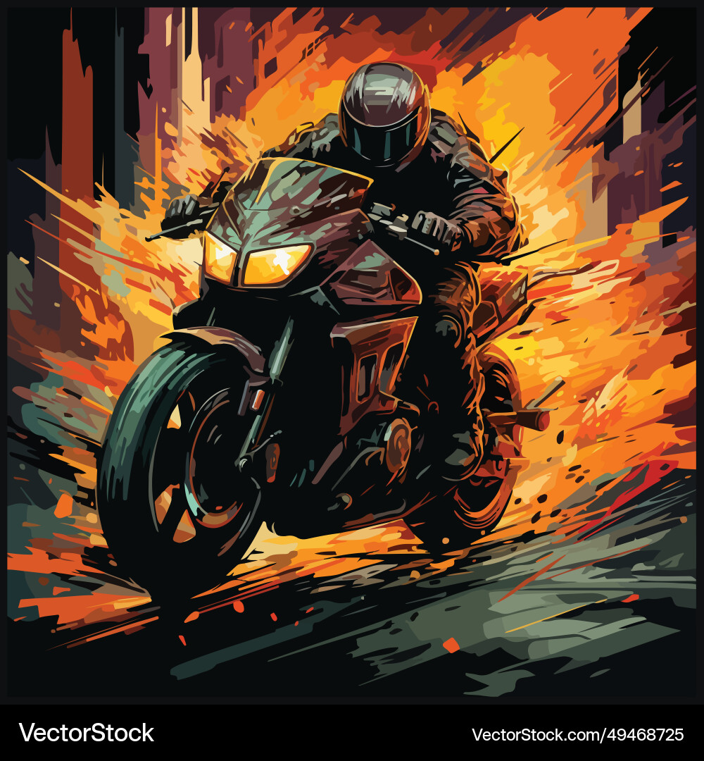 Motorcycle rider silhouette Royalty Free Vector Image