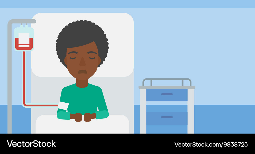 Patient lying in hospital bed Royalty Free Vector Image