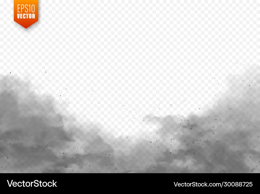 Realistic dust clouds sand storm polluted dirty Vector Image