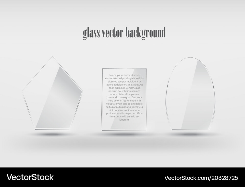 Realistic transparent glass shapes Royalty Free Vector Image