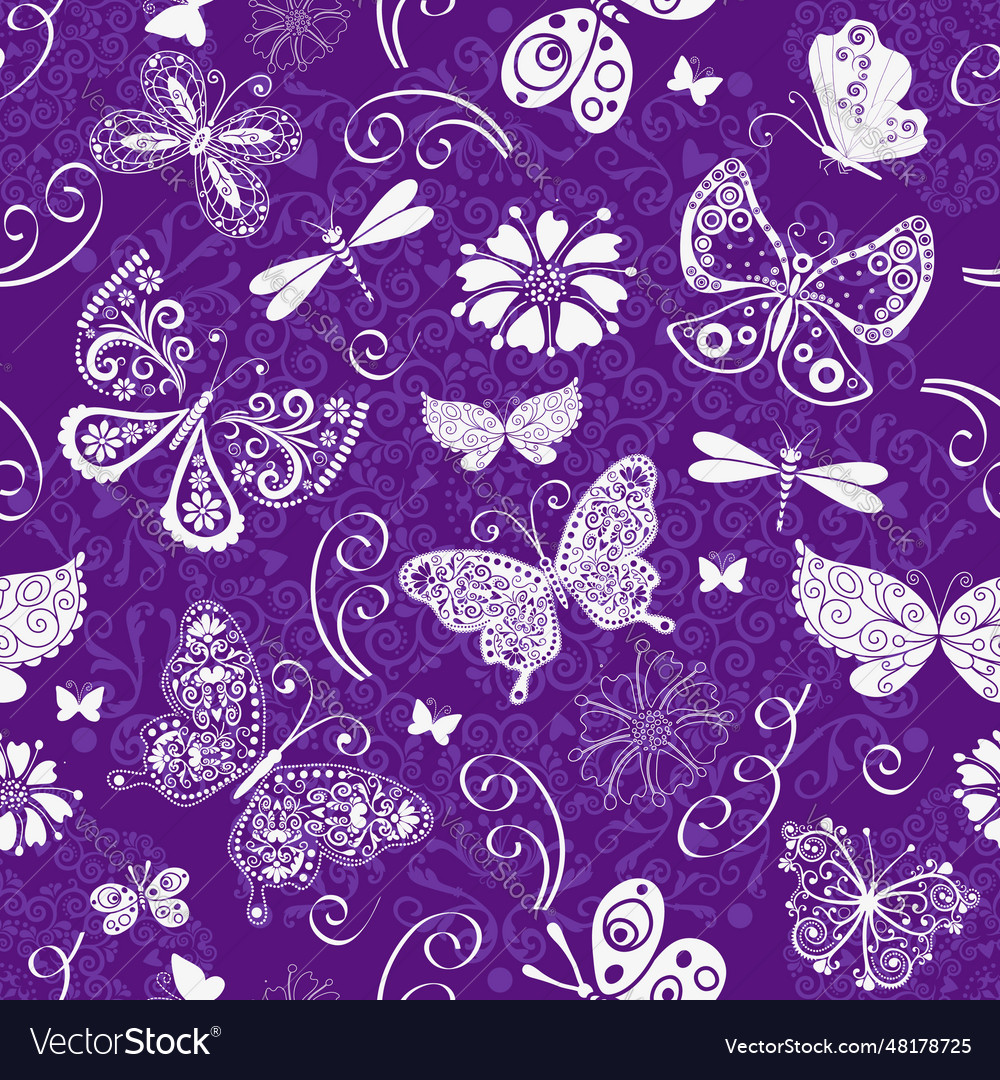Seamless spring delicate violet pattern Royalty Free Vector