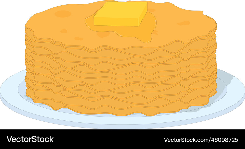 Stack of tasty hot pancakes Royalty Free Vector Image