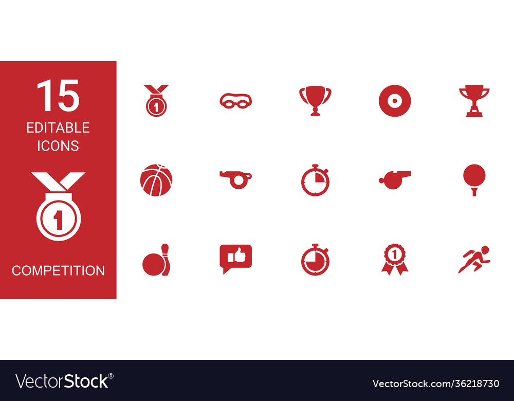 15 competition icons Royalty Free Vector Image