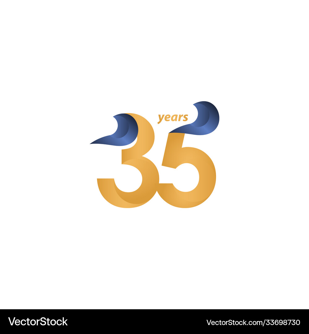 35 years anniversary celebration gold elegant Vector Image