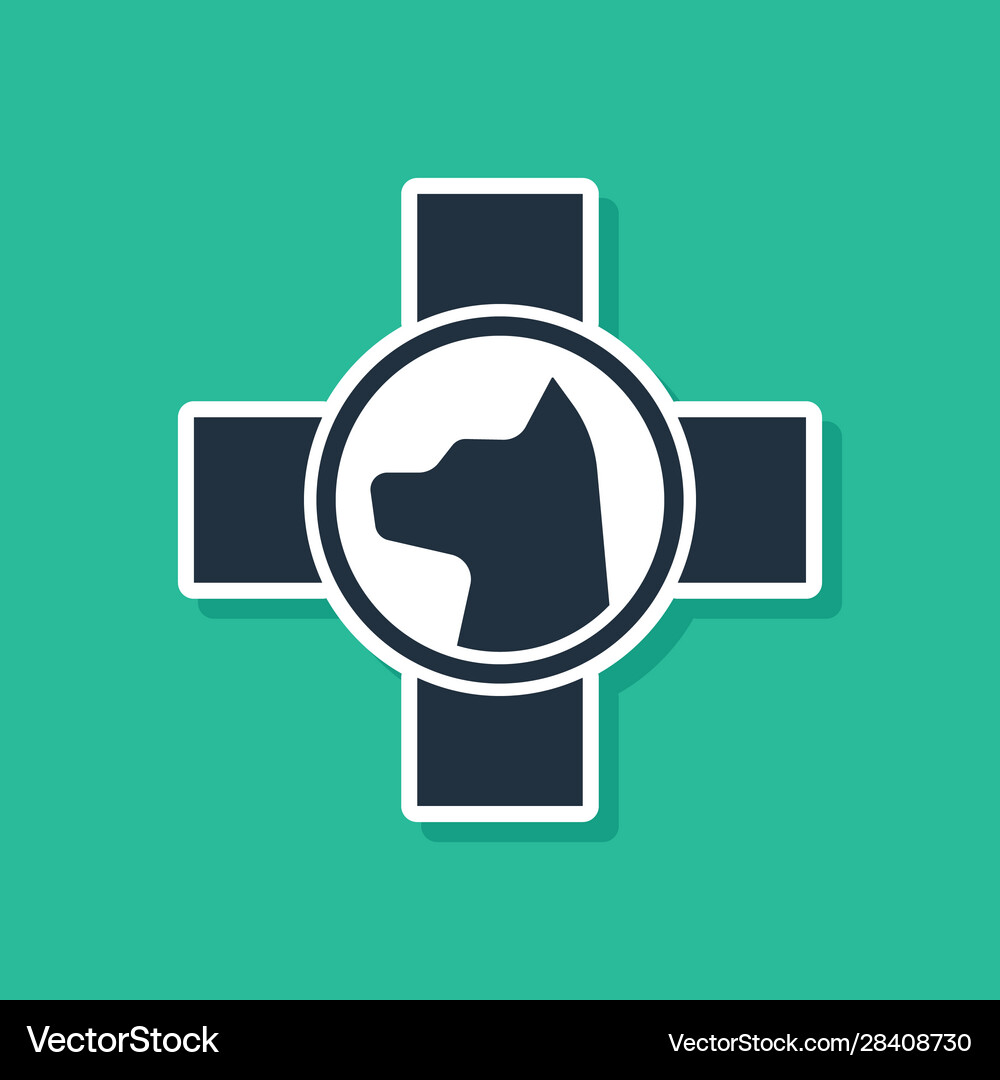 Blue veterinary clinic symbol icon isolated Vector Image