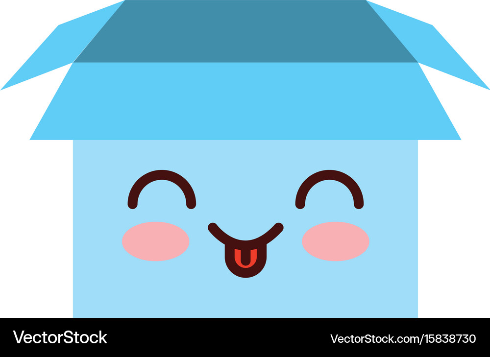Box carton packing kawaii character Royalty Free Vector