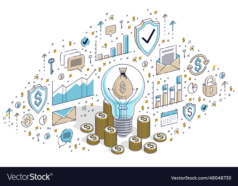 Business creative idea concept light bulb Vector Image Business creative idea concept light bulb Vector Image