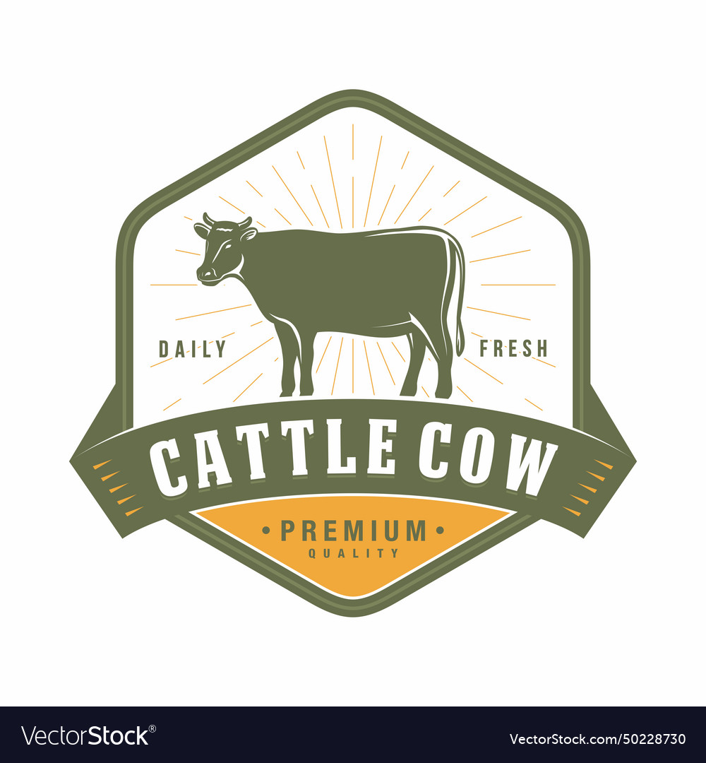 Cattle farm logo design template Royalty Free Vector Image