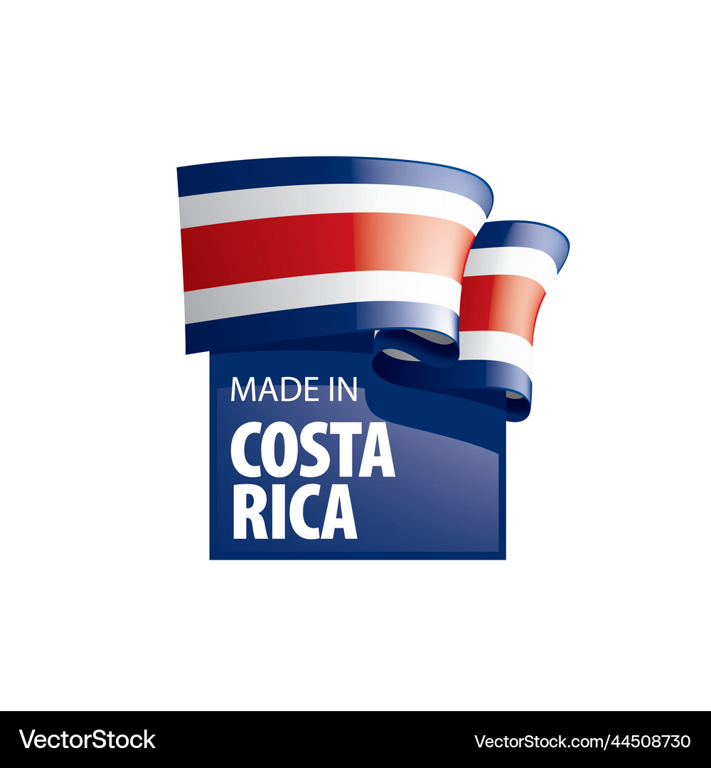 Costa rica flag on a white Royalty Free Vector Image