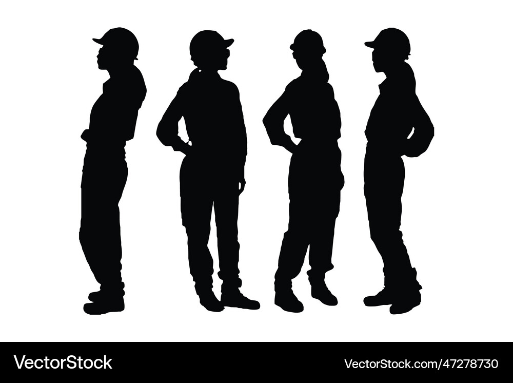 Female architects wearing uniforms silhouette set Vector Image