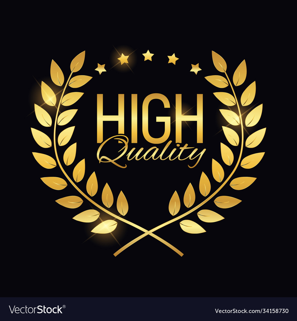 High quality golden label sign Royalty Free Vector Image High quality golden label sign Royalty Free Vector Image