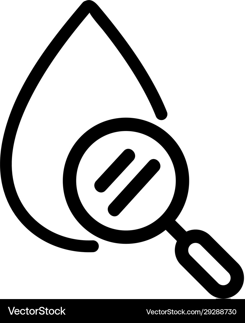 Magnifying glass is a blood icon Royalty Free Vector Image