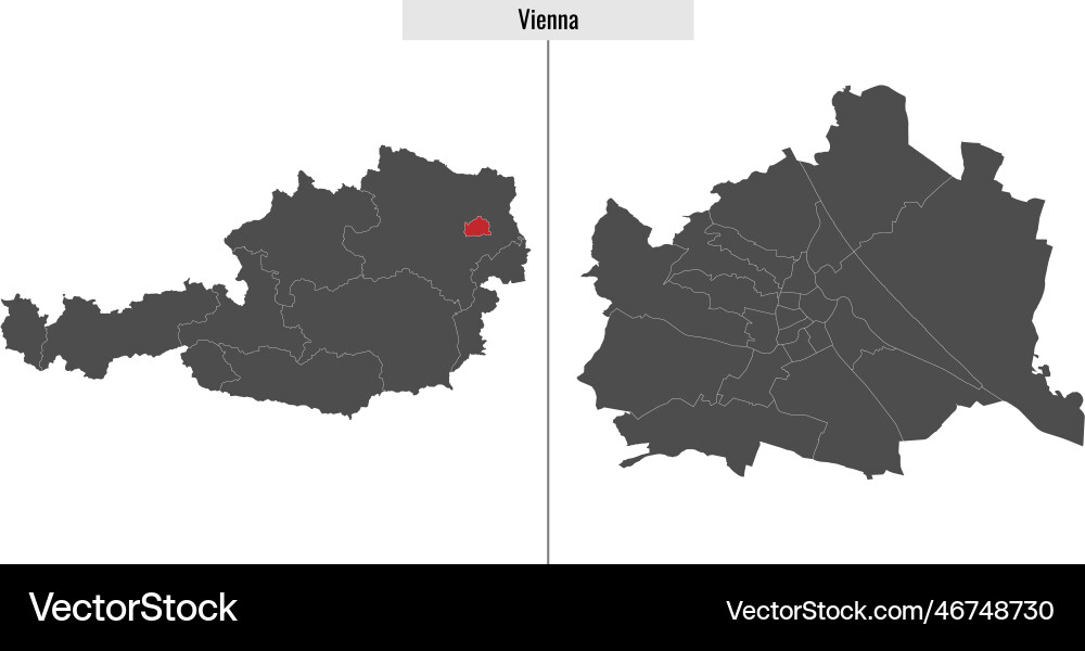 Map of vienna state austria Royalty Free Vector Image