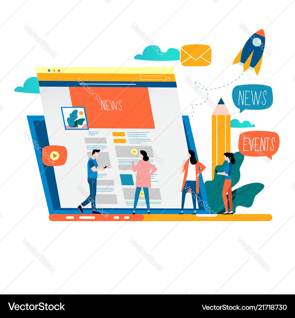News update online newspaper Royalty Free Vector Image