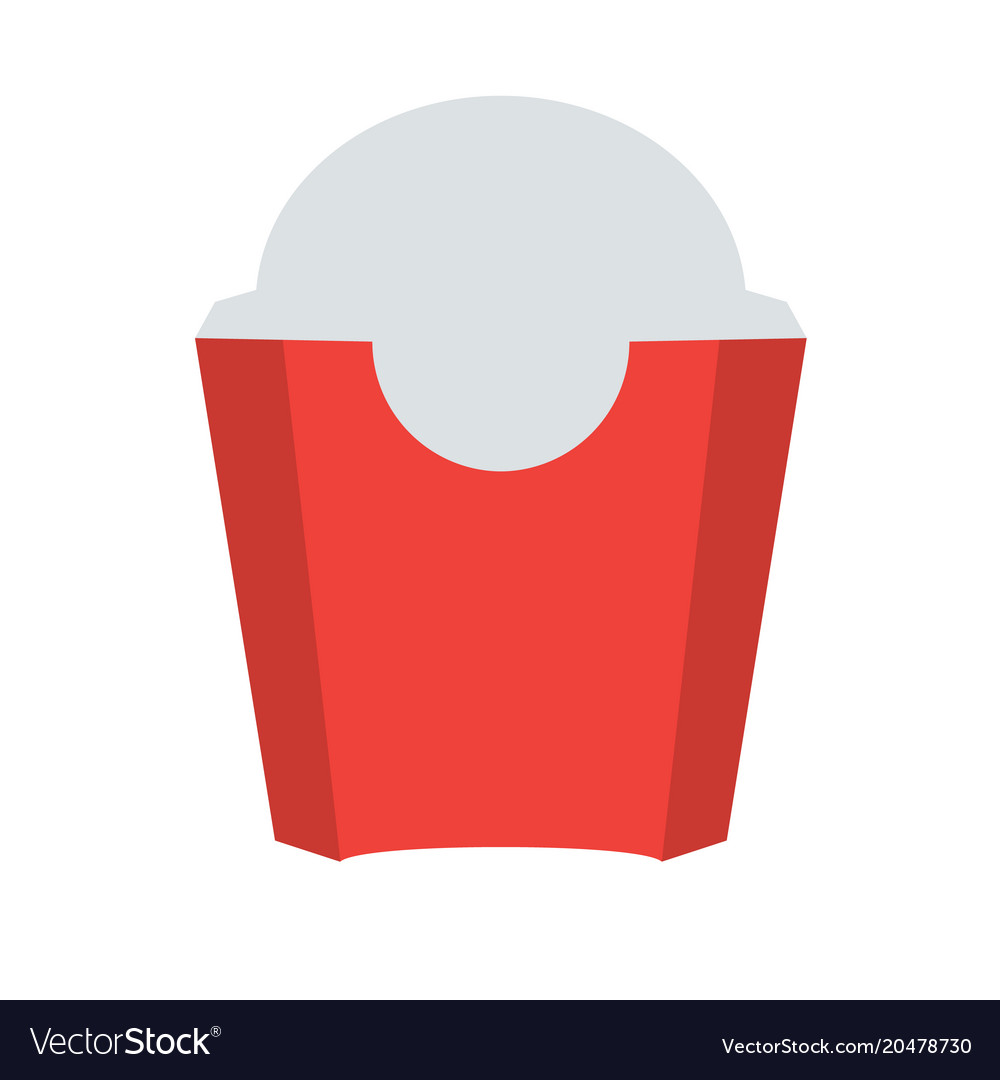 Paper French Fries Box Front View Package Vector Image
