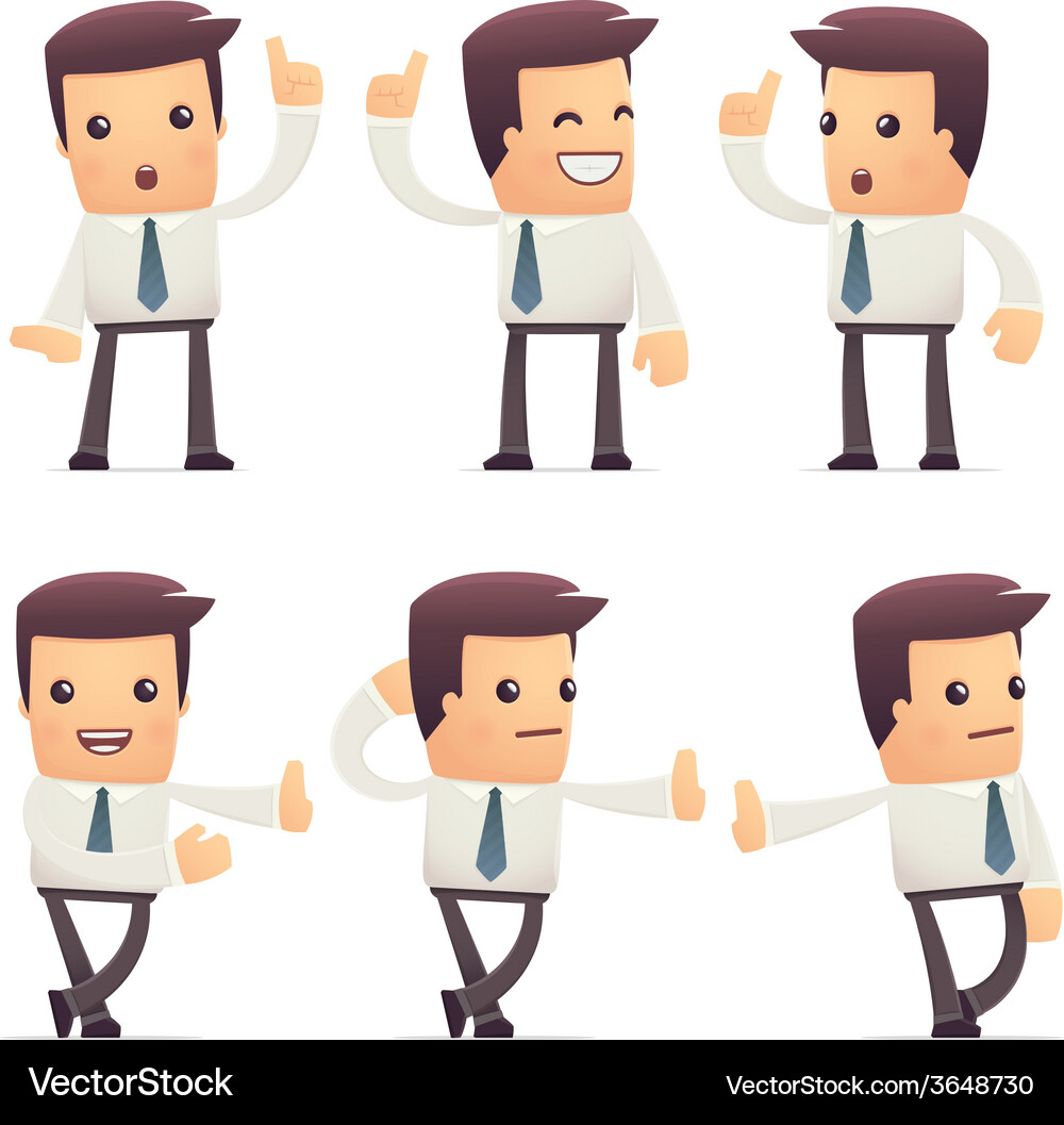 Set of manager character in different poses Vector Image