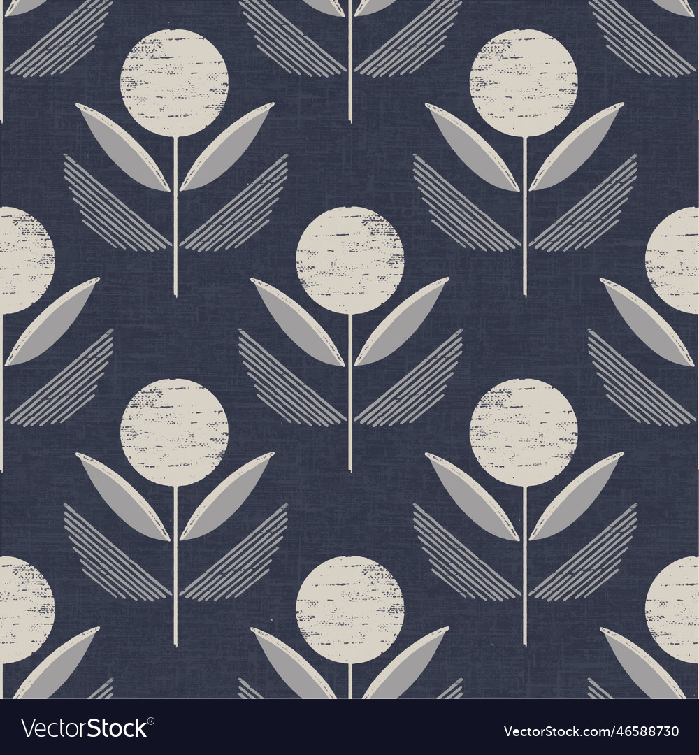 Textile repeat pattern design with blue background