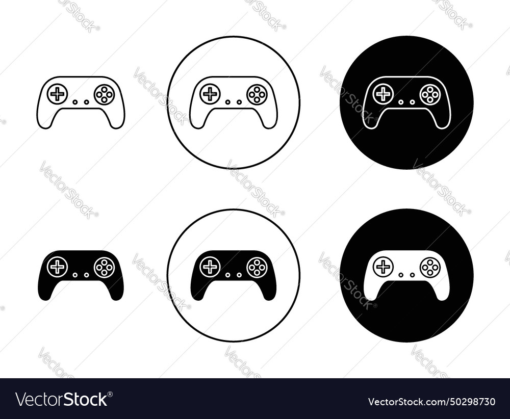 Video game controller icon set control Royalty Free Vector